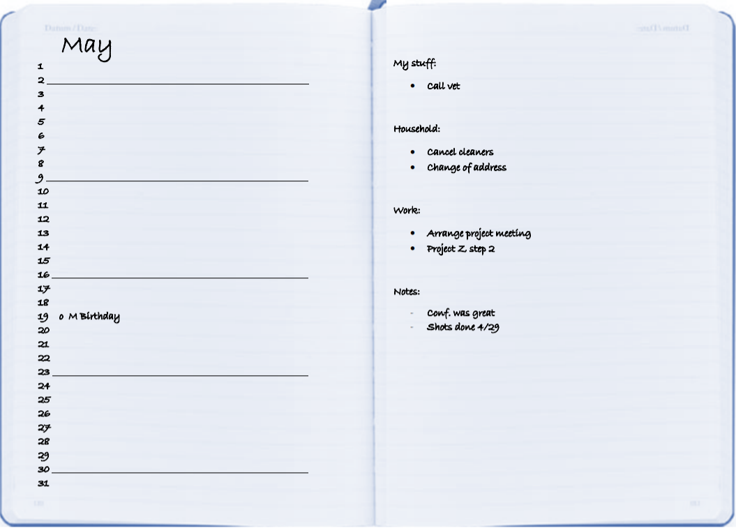 Monthly Spread: The Most Basic - Basic Bullet Journal